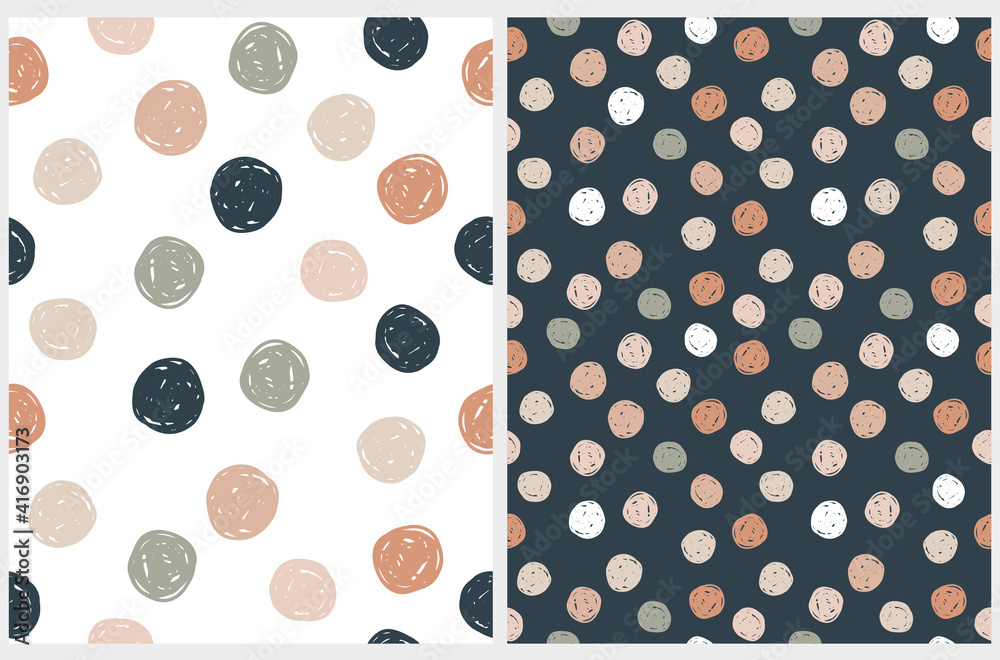 Blue And Brown Polka Dots