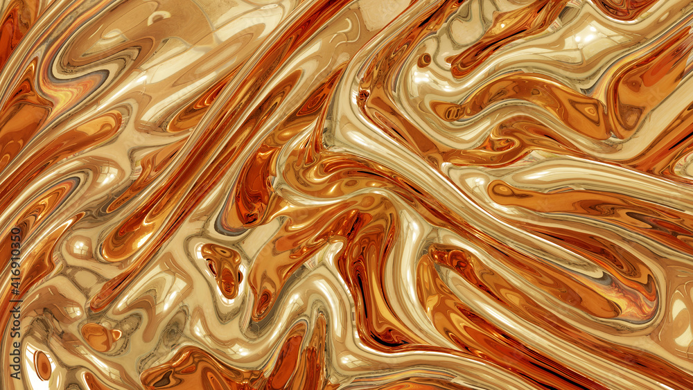 gold liquid background texture. 3D illustration. Stock Illustration ...
