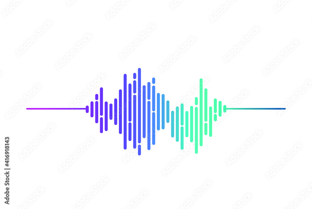 Sound wave vector icon. Editable stroke. Symbol in Line Art Style for ...