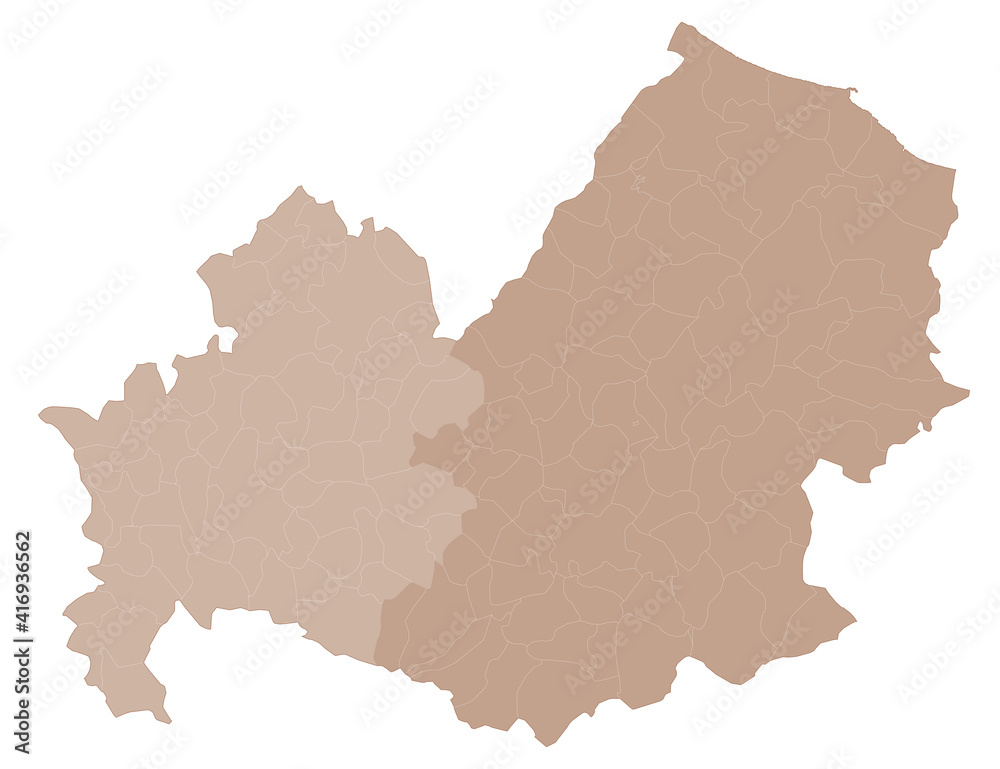 Molise map, division by provinces and municipalities. Closed and ...