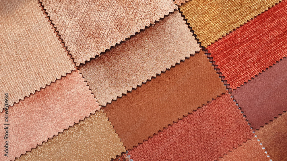 close up catalog of interior luxury fabric sample chart showing multi ...