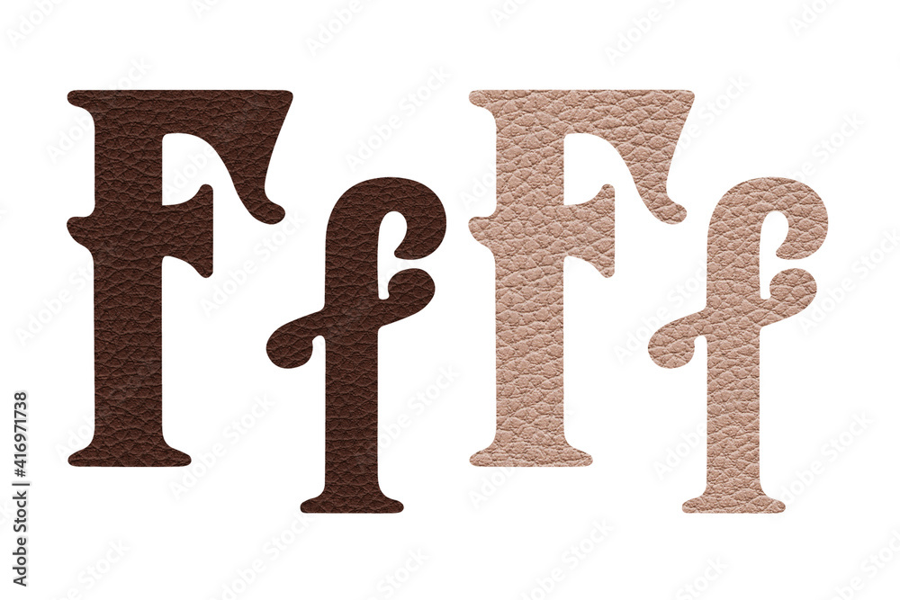 Western retro Latin ABC. Classic elements with leather texture on white ...