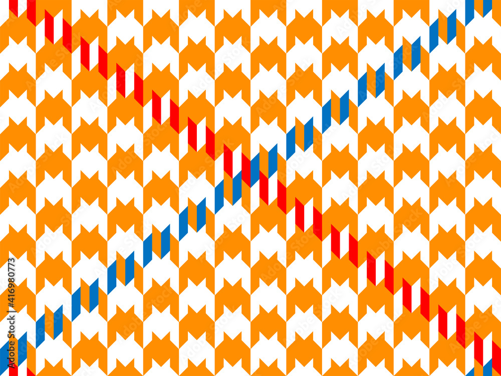 Stylish goose foot. A pattern of yellow and white crow's feet with ...