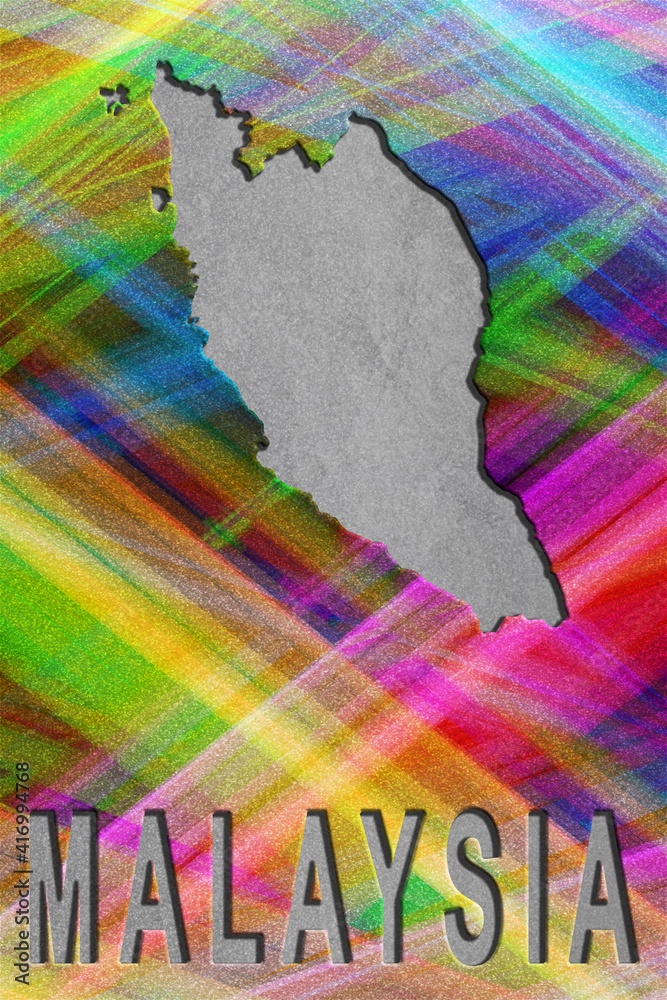 Map of Malaysia, colorful background Stock Illustration | Adobe Stock