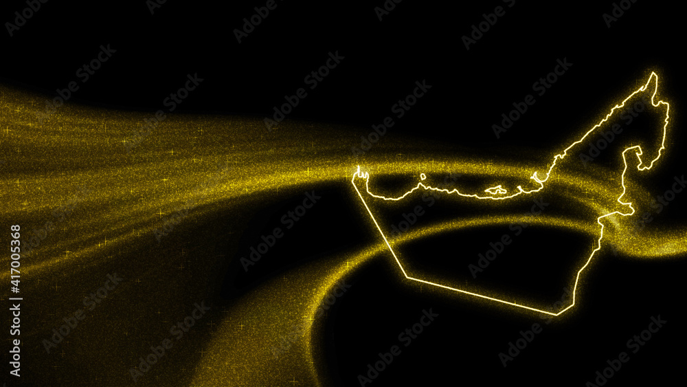 Map of United Arab Emirates, Gold glitter map Stock Illustration ...