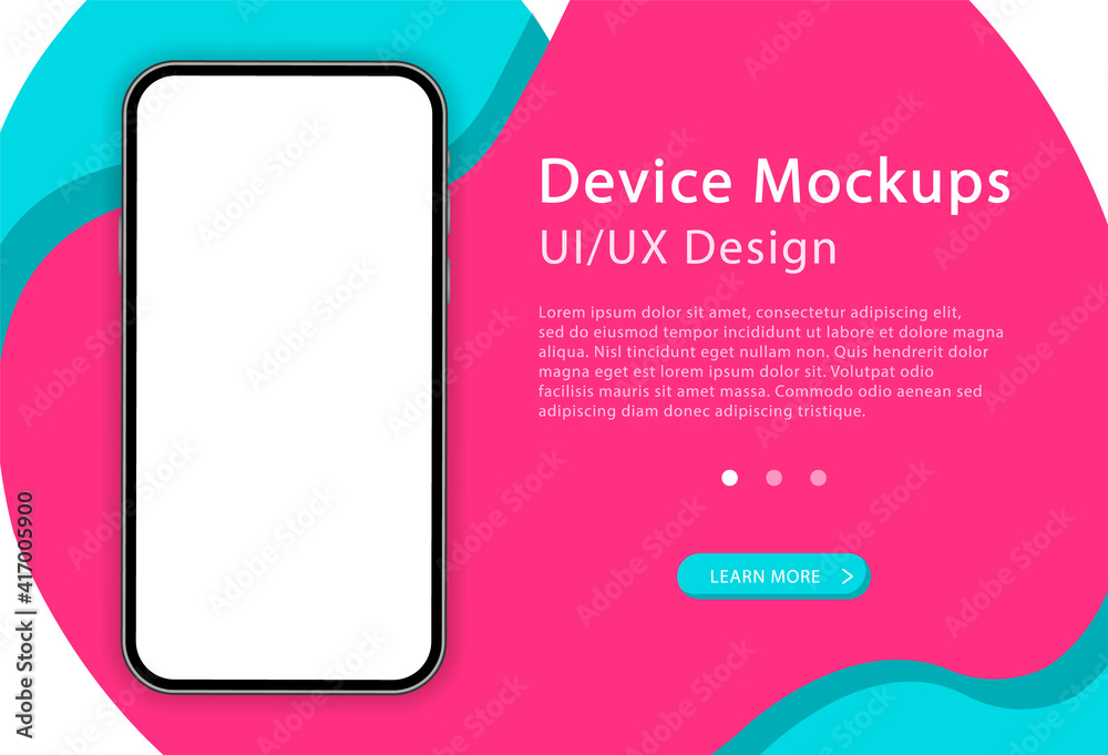 Smartphone with blank screen. Mockup phone. Modern device. UI and UX ...