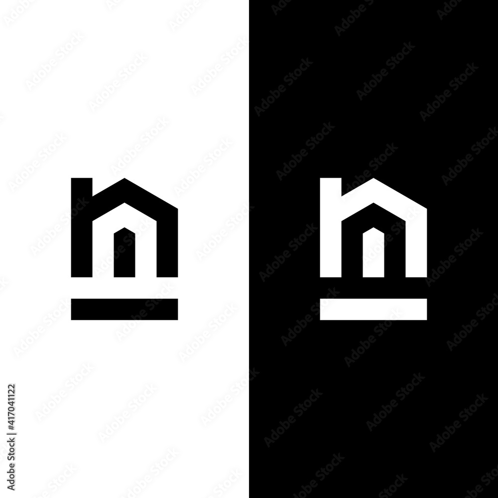 Logo design vector for house symbol with letter N Stock Vector | Adobe ...