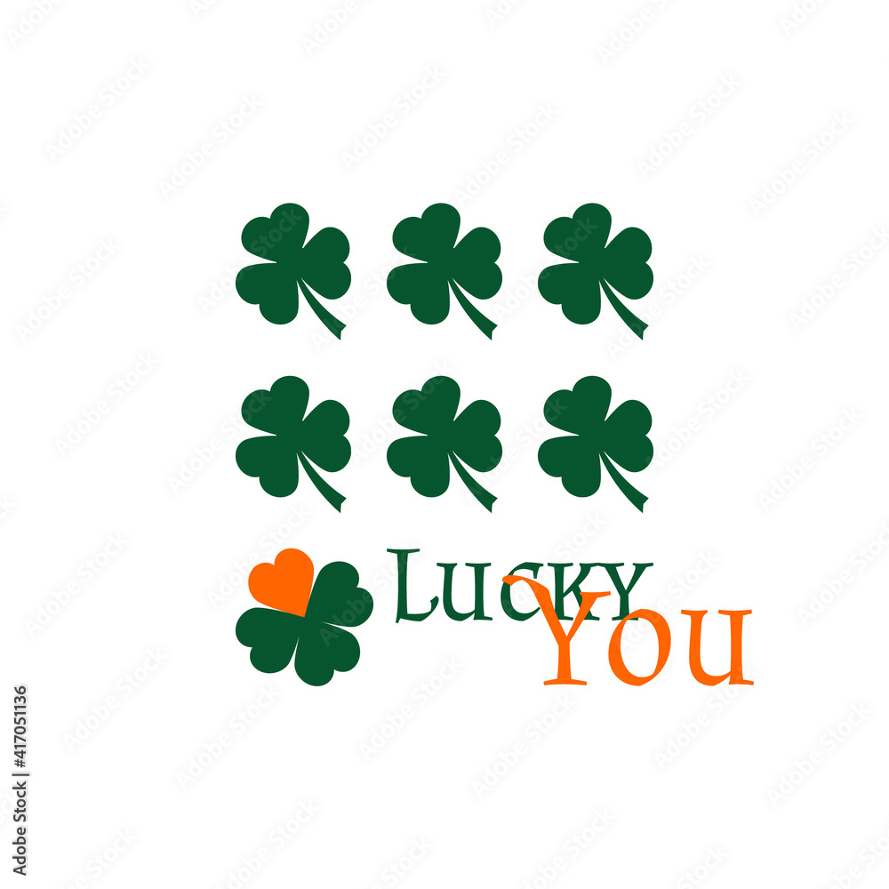 lucky you, vector greeting card or poster Stock Vector | Adobe Stock