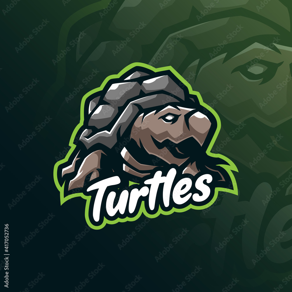 turtle mascot logo design vector with modern illustration concept style ...