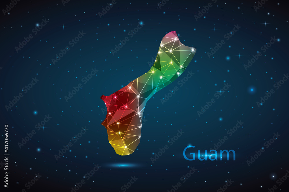 Abstract Polygon Map of Guam. Vector Illustration Low Poly Color ...