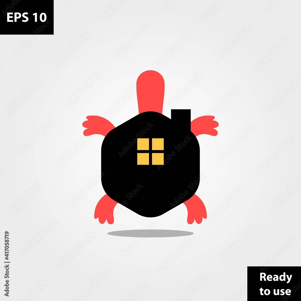 Turtle home modern construction building logo company, logo vector ...