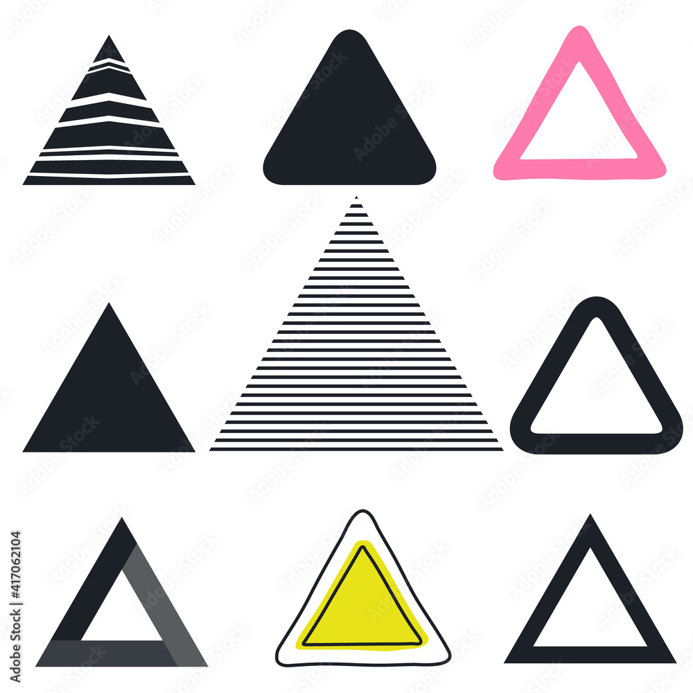 Set of triangles icons Collection of triangles Vector sign logo for ...