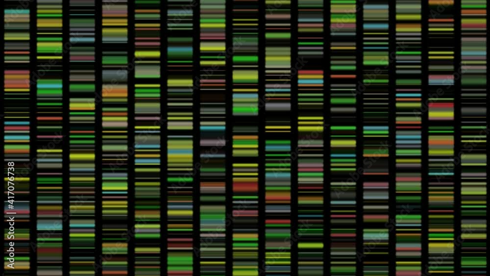 DNA barcodes . DNA barcoding multicolors . Slow motion downwards ...