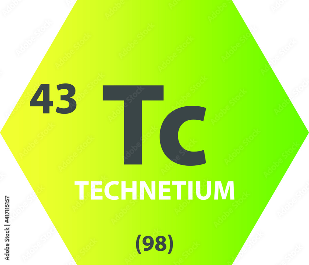 Tc Technetium Transition metal Chemical Element vector illustration ...