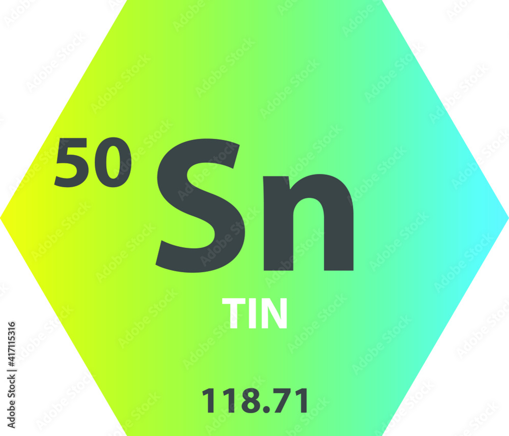 Sn Tin Post transition metal Chemical Element vector illustration ...