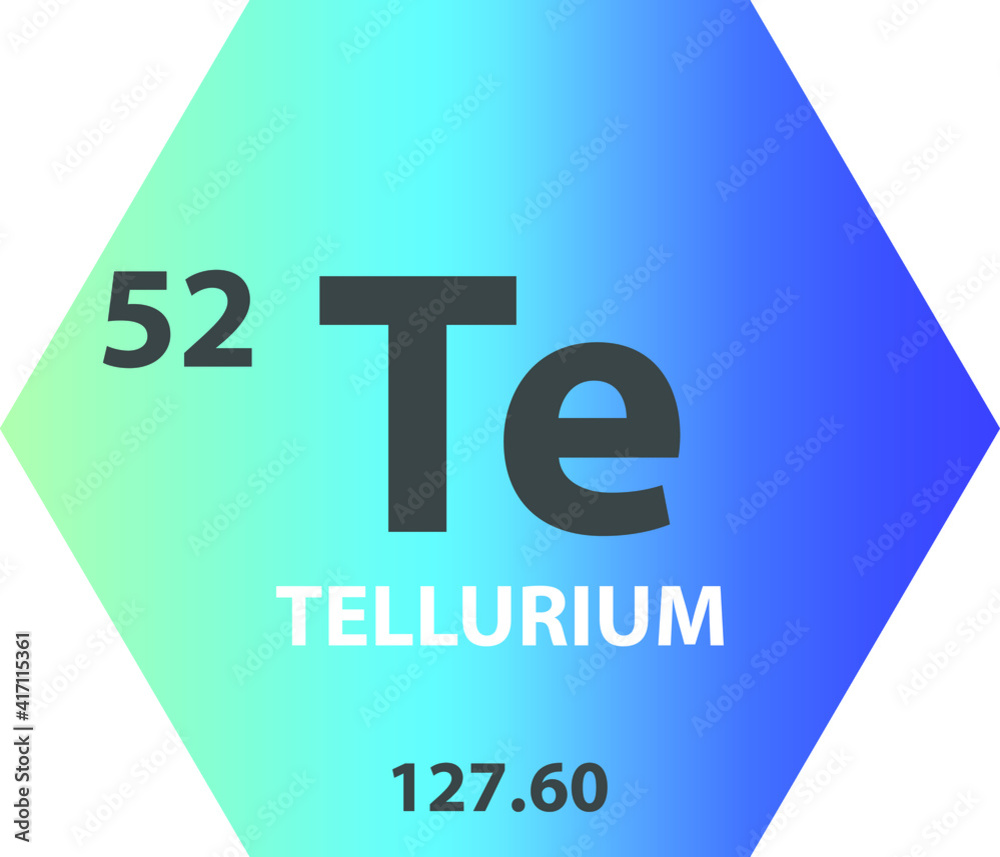 Te Tellurium Metalloid Chemical Element vector illustration diagram ...