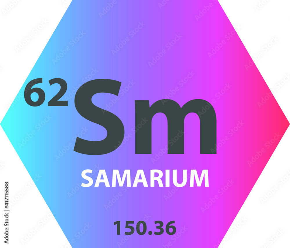 Sm Samarium Lanthanide Chemical Element vector illustration diagram ...