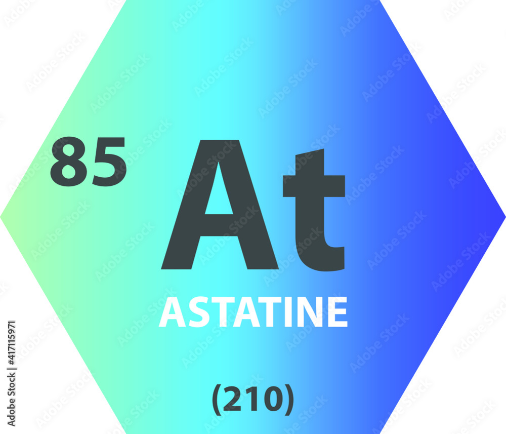 At Astatine Halogen Chemical Element vector illustration diagram, with ...