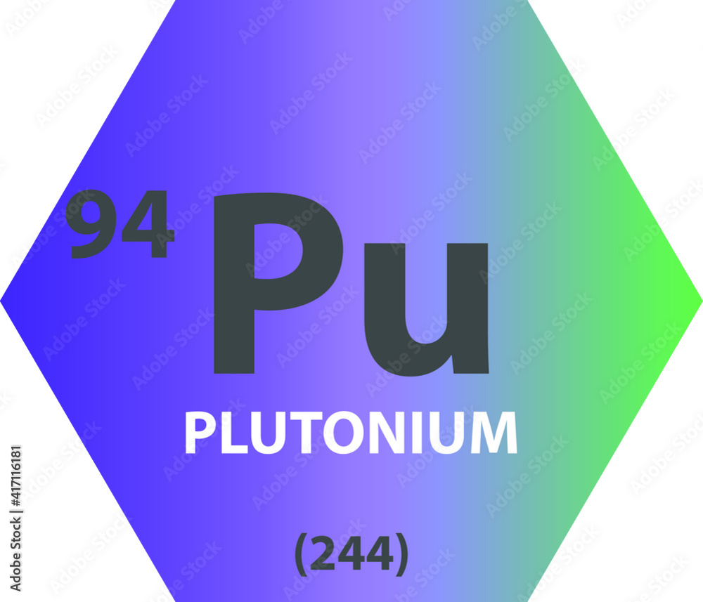 Pu Plutonium Actinoid Chemical Element vector illustration diagram ...