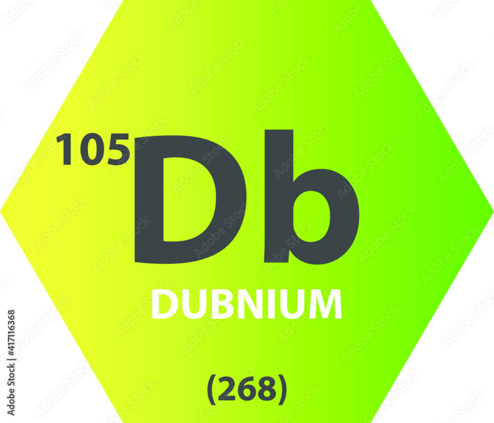 Db Dubnium Transition metal Chemical Element vector illustration ...
