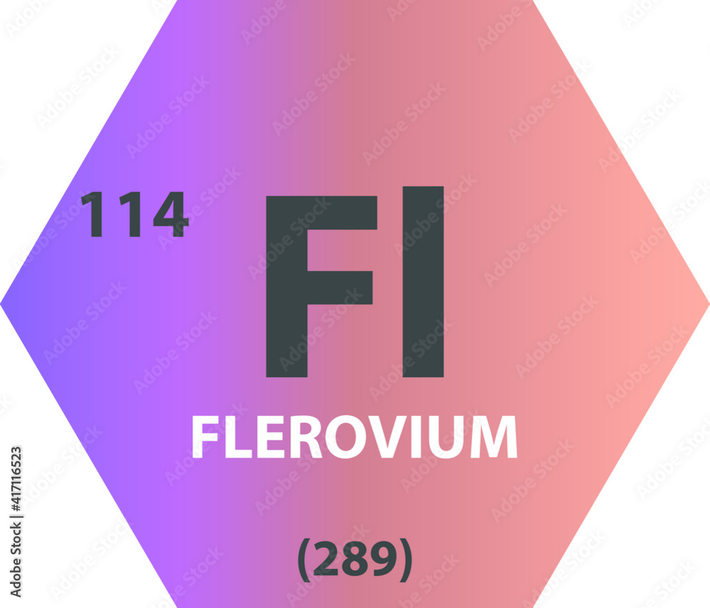 Fl Flerovium Chemical Element vector illustration diagram, with atomic ...