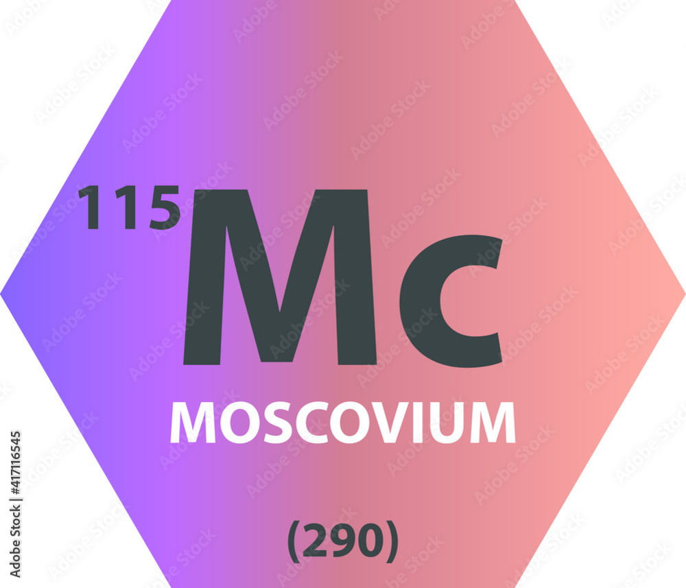 Mc Moscovium Chemical Element vector illustration diagram, with atomic ...