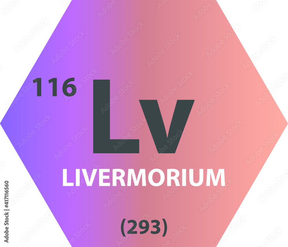 , Livermorium Chemical Element vector illustration diagram, with atomic ...