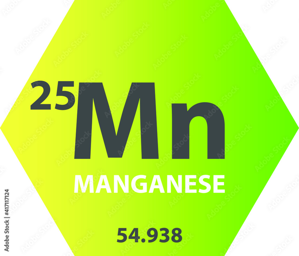 Mn Manganese Transition metal Chemical Element vector illustration ...