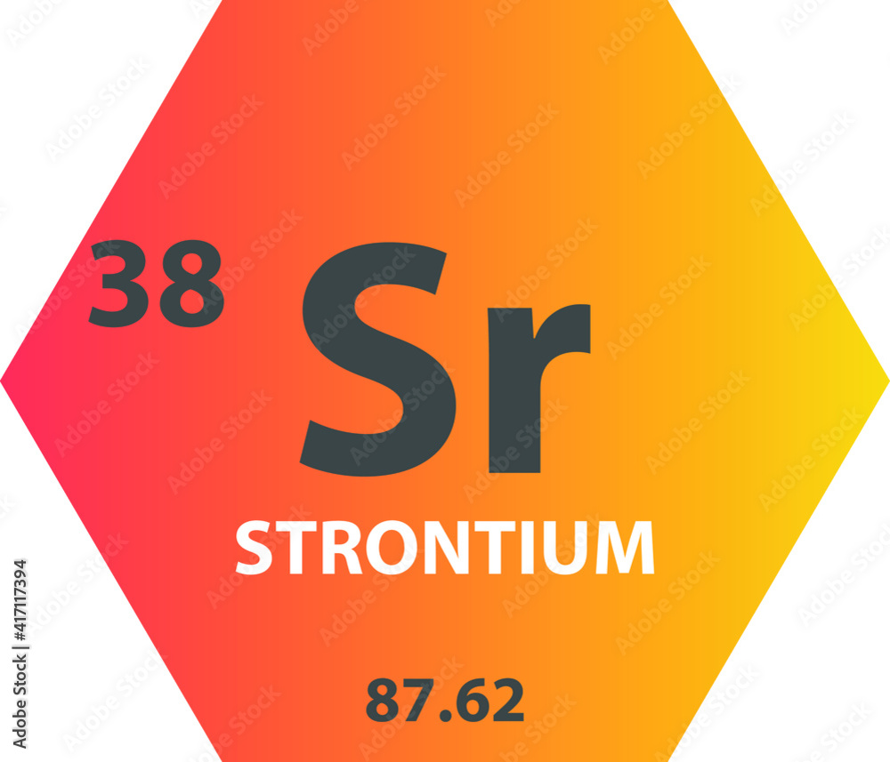 Sr Strontium Alkaline earth metal Chemical Element vector illustration ...