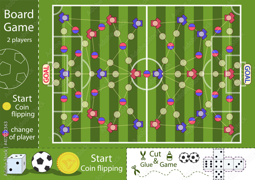 Soccer family board game. Table football tactic strategy. Coach concept ...