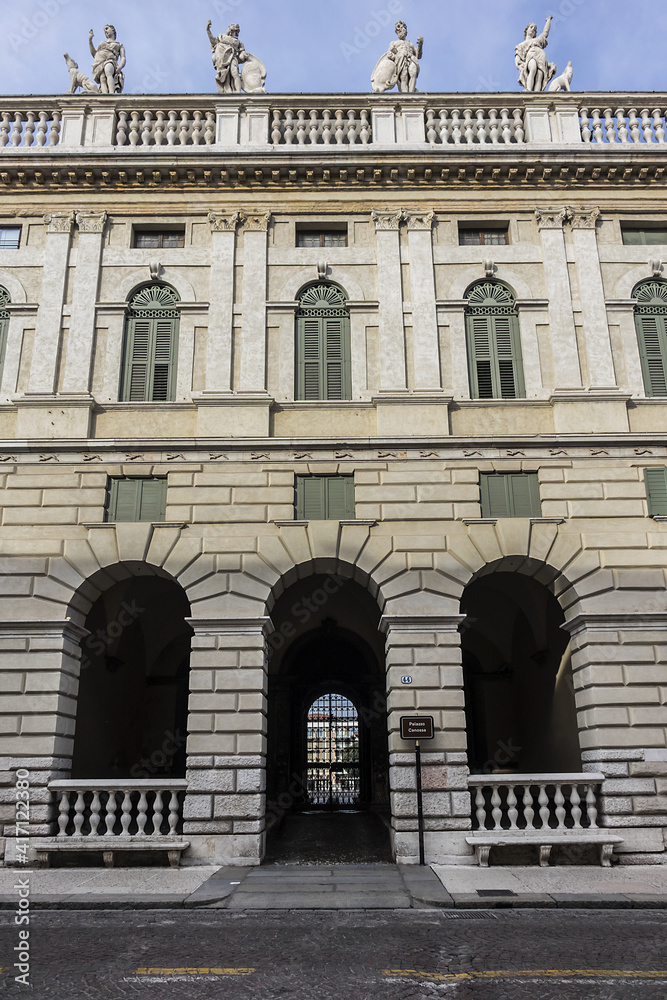 Portal of Palazzo Canossa in Verona - part of tradition ornamental ...