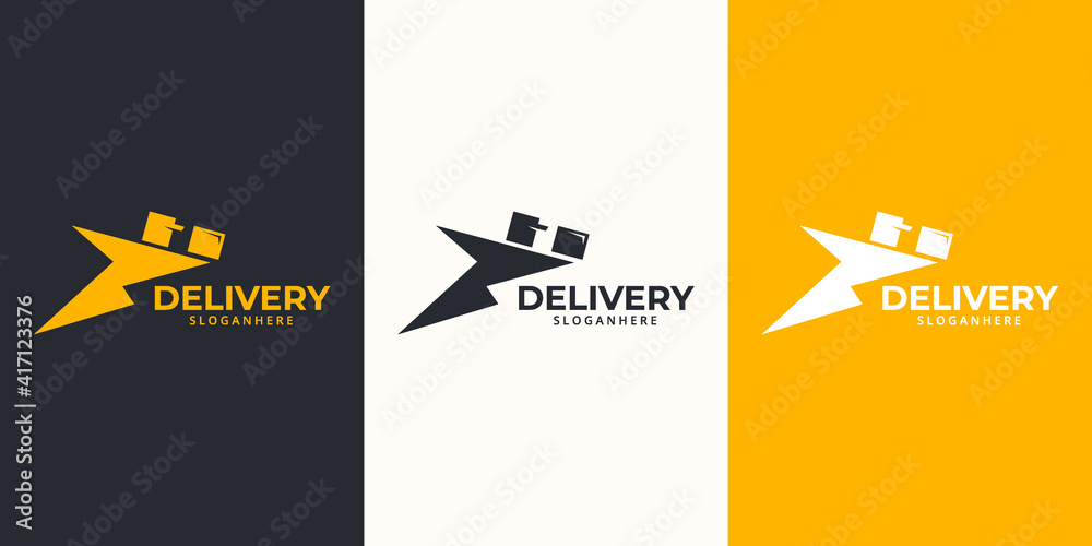 Delivery Logo designs Template. Illustration vector graphic of thunder ...