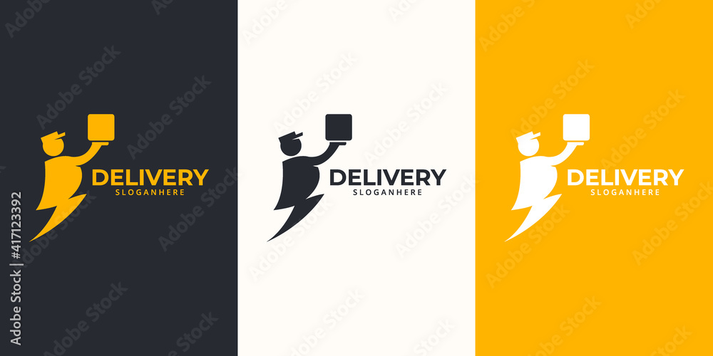 Delivery Logo designs Template. Illustration vector graphic of thunder ...