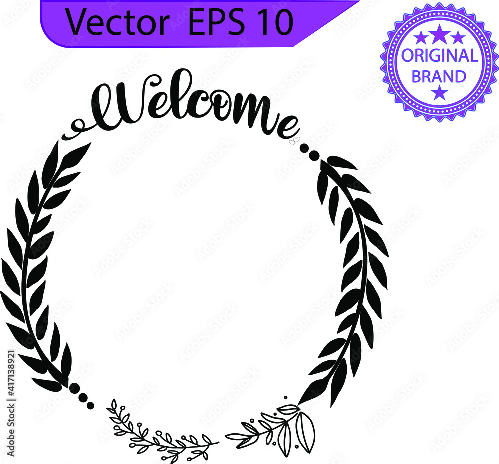 Welcome hand lettering, EPS 10, welcome, welcome cut file, hand drawing ...
