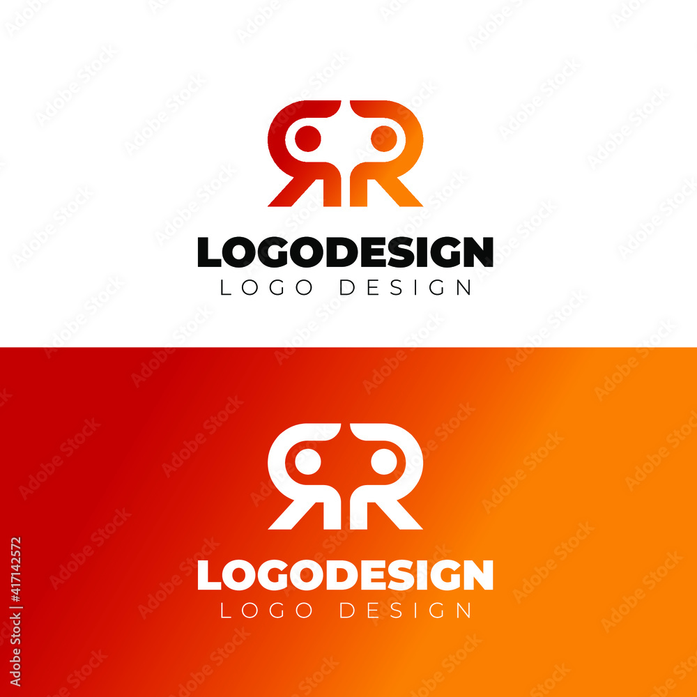 rr logo design creative and minimal logotype vector template Stock ...
