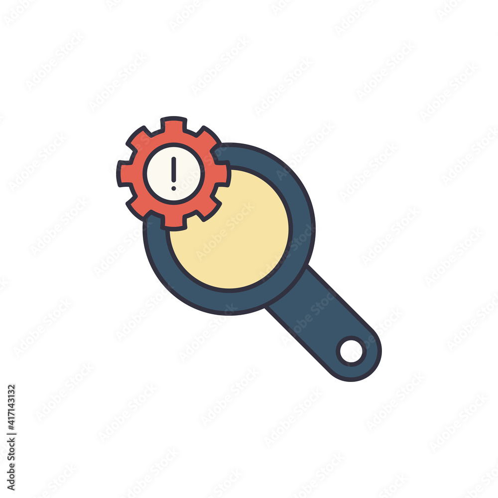Risk Identification icon, color, line, outline vector sign, linear ...