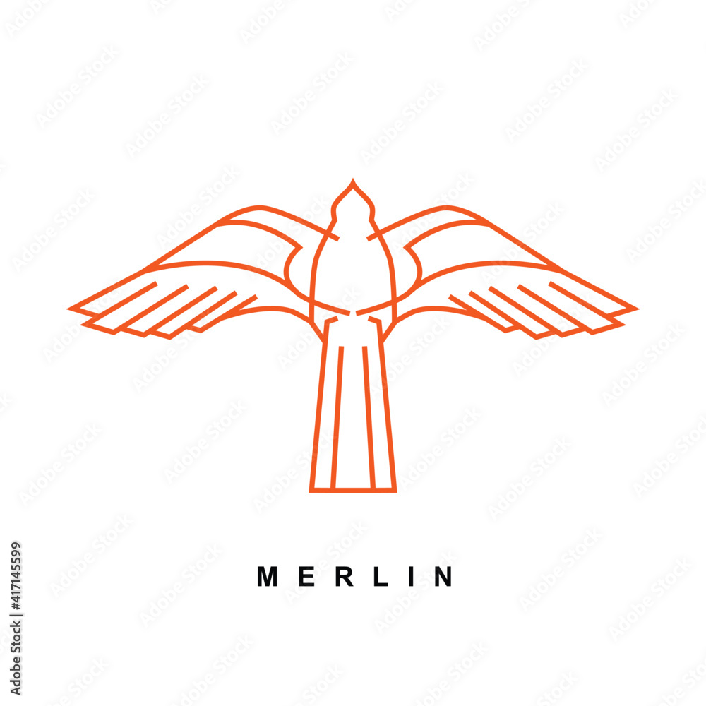 merlin bird icon logo. ancient Egypt illustration of falcon hawk ...