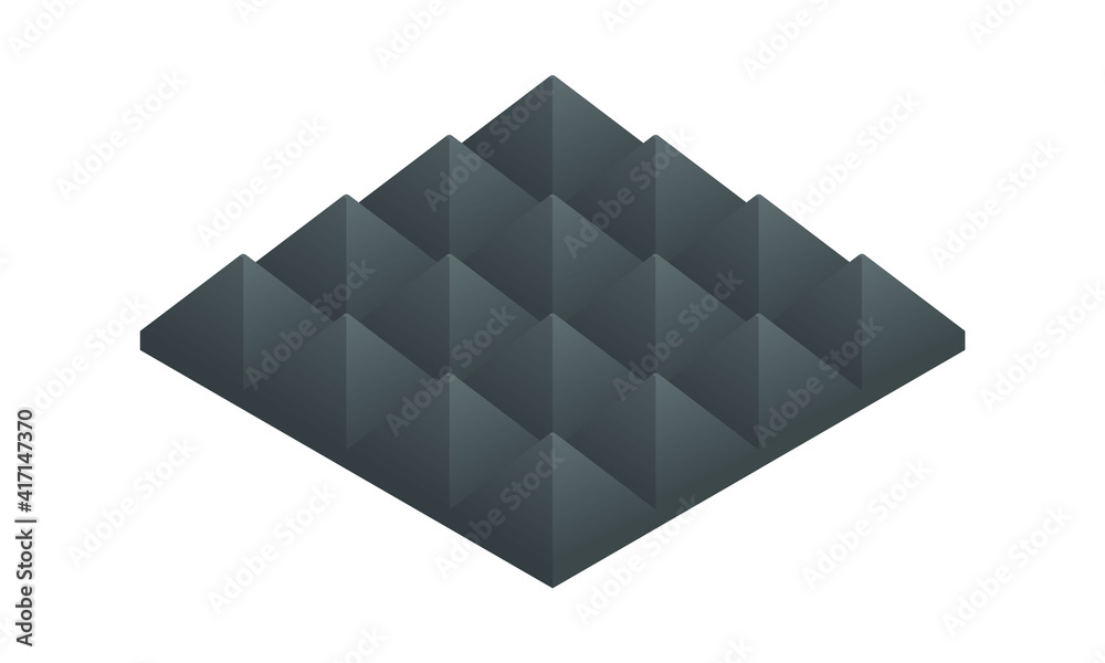 Isometric vector illustration soundproof panel of polyurethane foam ...