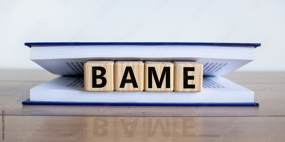 BAME symbol. Abbreviation BAME, black, asian and minority ethnic on ...