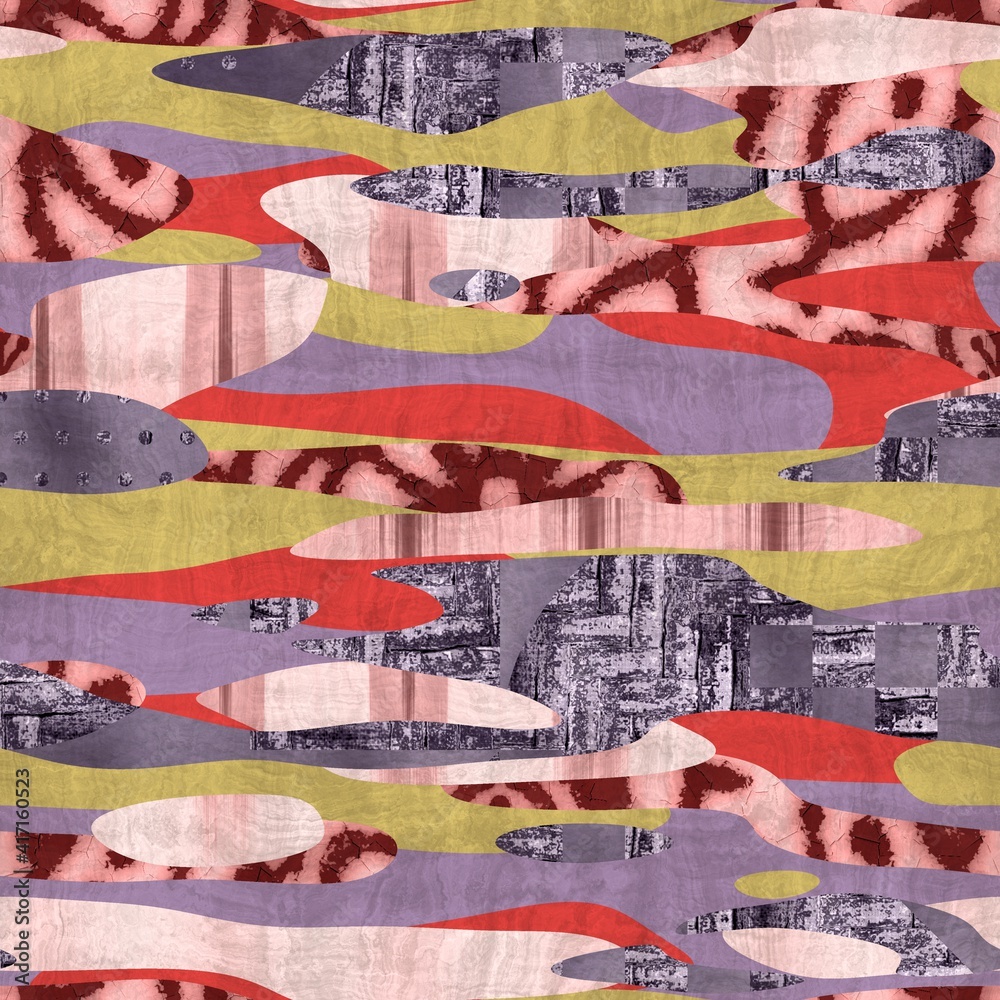 Seamless collage in camo shapes vivid montage. High quality ...