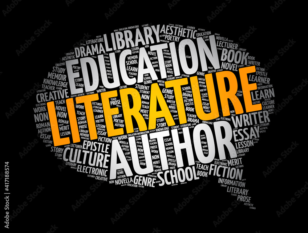 Literature message bubble word cloud collage, education concept ...