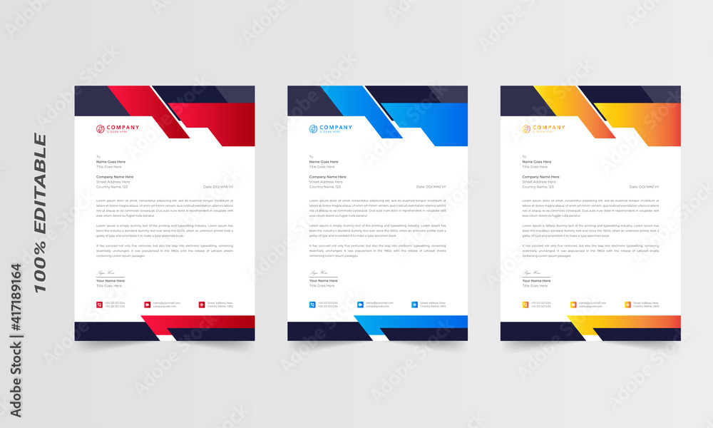 Corporate business letterhead template. Corporate letter head ...