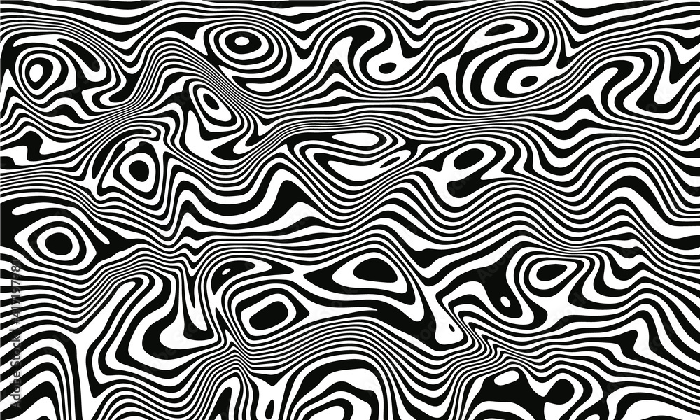 Black and white abstract liquify lines background Stock Vector | Adobe ...