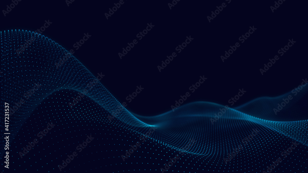 Abstract 3d technology and science neon visualization. Blockchain and ...