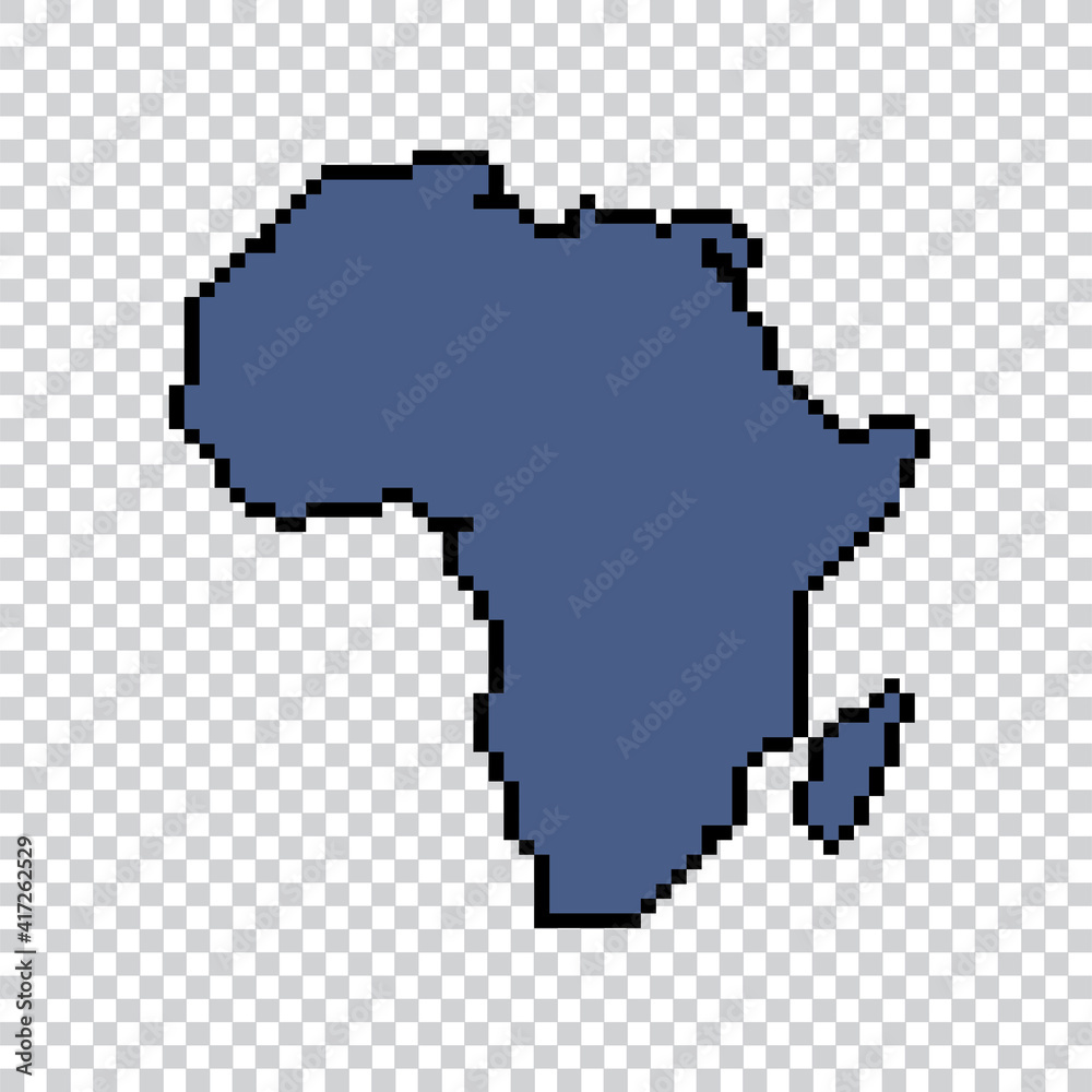 The continent of Africa pixel map which consists of several parts of ...