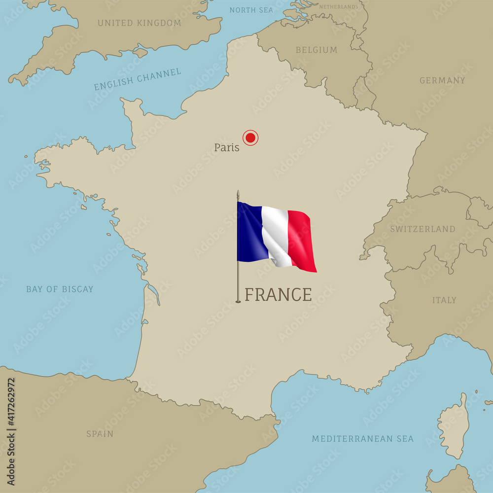 Silhouette of France country map. Highly detailed editable France map ...