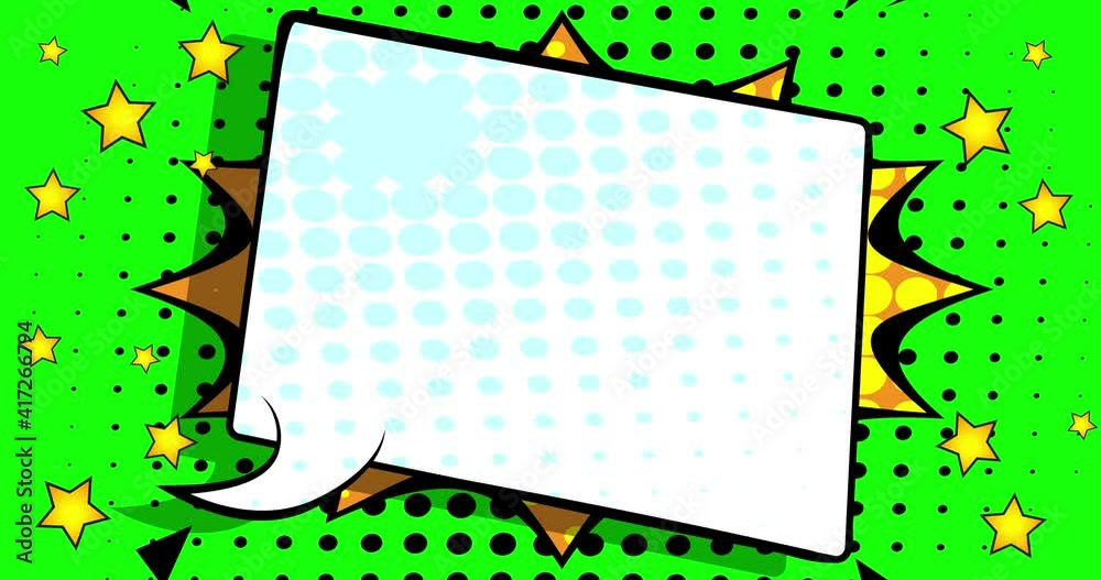 4k animated white outlined comic book speech bubble footage with Chroma ...