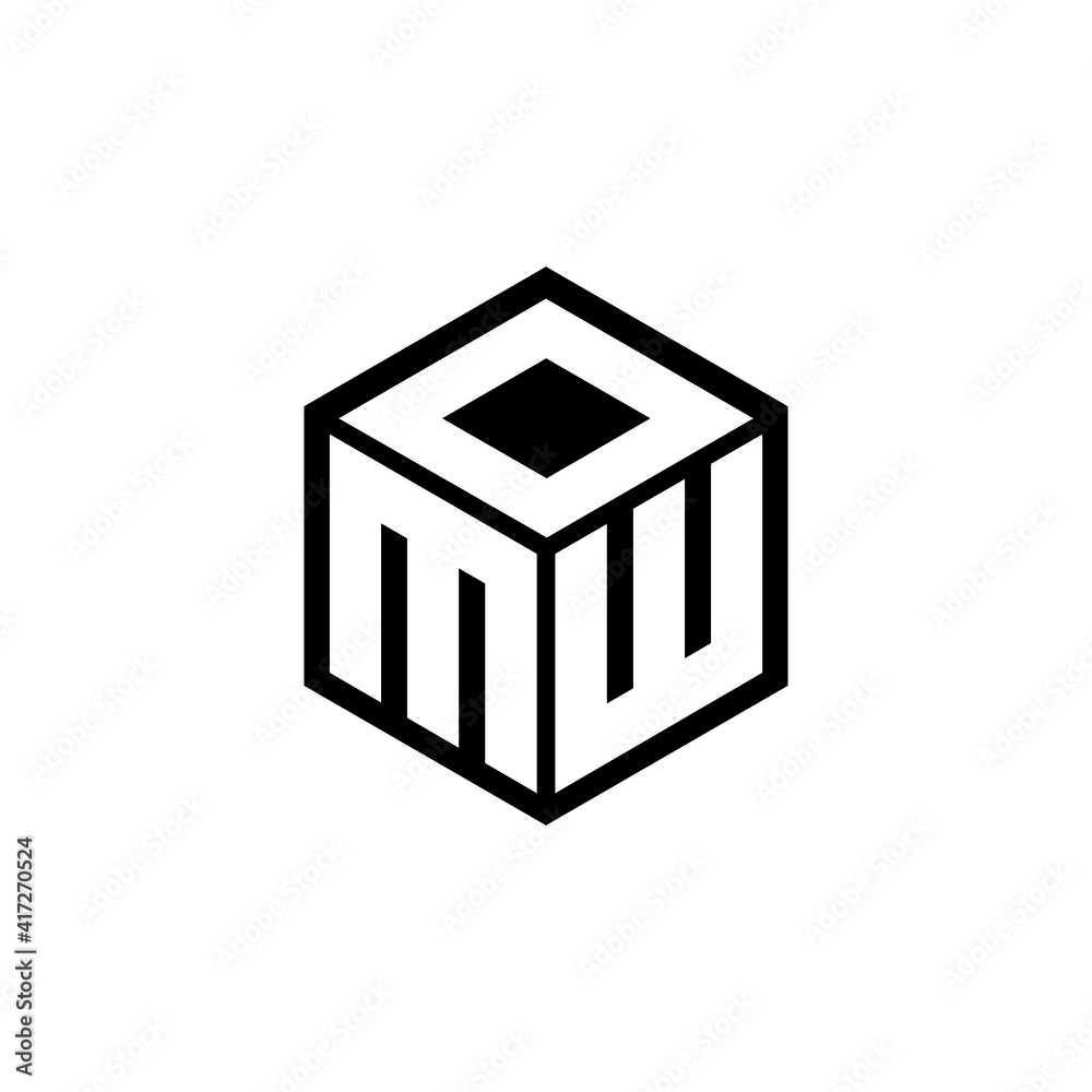 MWD letter logo design with white background in illustrator, cube logo ...