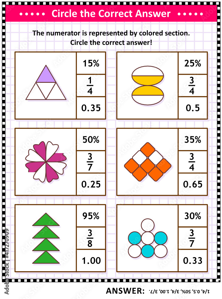 Math skills training visual puzzle or worksheet for schoolchildren and ...