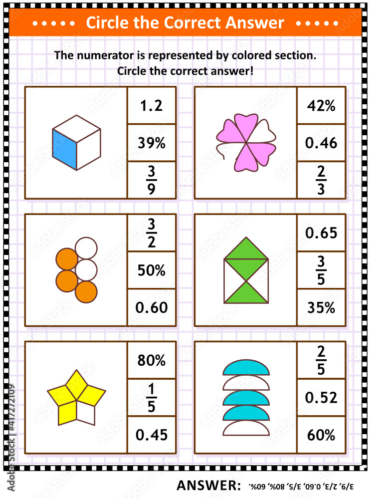 Math skills training visual puzzle or worksheet for schoolchildren and ...